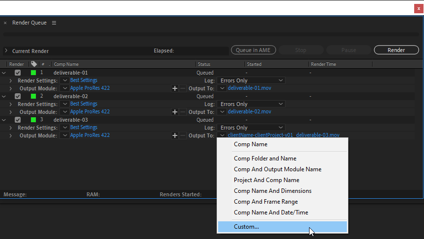 Use AE render tokens to automatically set file names and paths | by Justin Gundlock | Medium