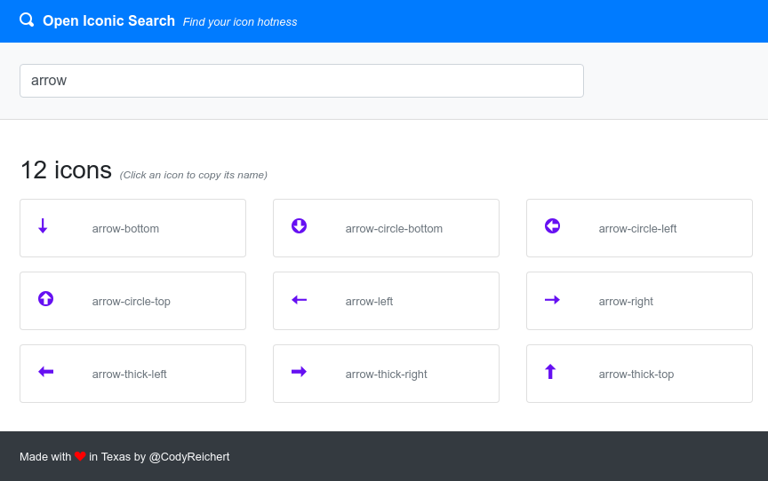 Open Iconic Search — Find your icon hotness | by Cody Reichert | Medium