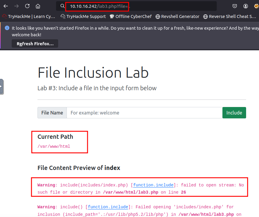 TryHackMe: Local File Inclusion. Task 5: Local File Inclusion — LFI #2 | by Kush behl | Medium