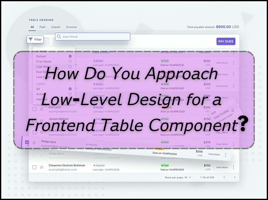 How I Approach Low-Level Design (LLD) and High-Level Design (HLD) for a Scalable Frontend Table ...