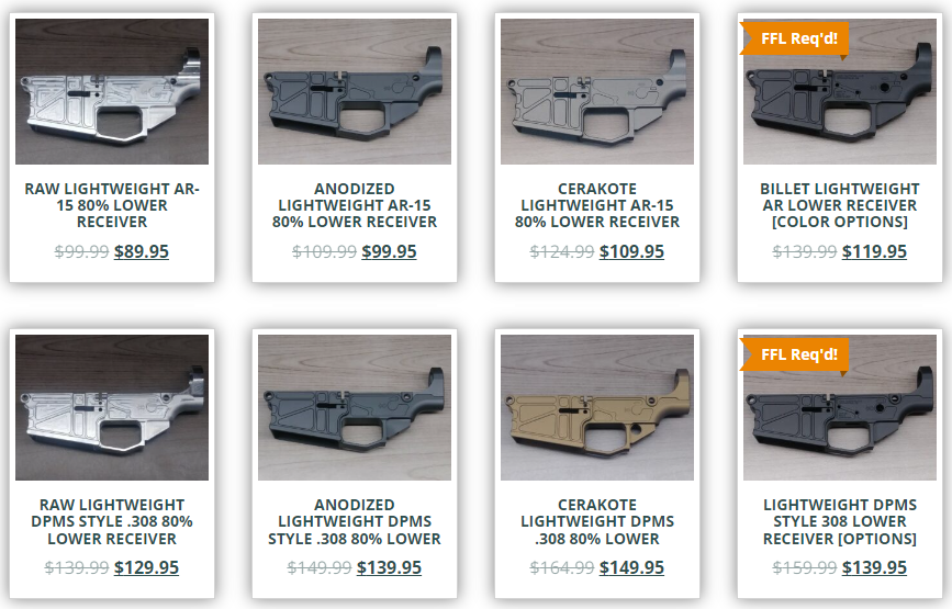 Light Weight AR Lowers - 80 Lowers - Medium