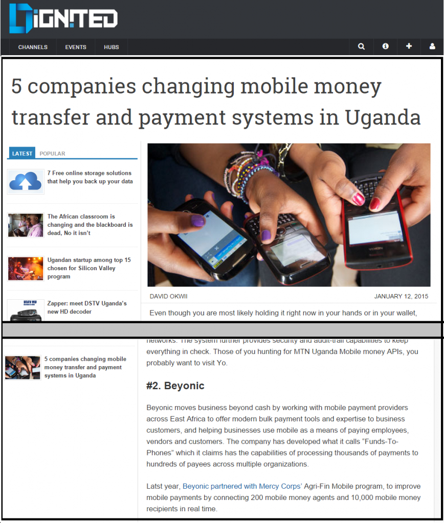 Beyonic Named One of the Top 5 Companies Changing Mobile Money Transfer ...