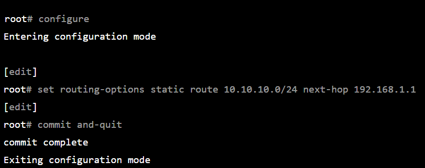 STATIC ROUTE JUNOS. Static Route pada JunOS adalah sebuah… | by Abid Bhay Hakim | Medium