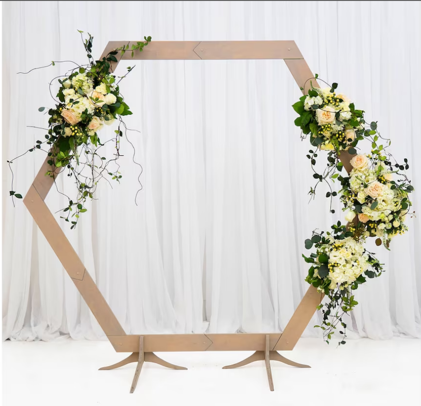 Rustic Wood Hexagon Wedding Frame - Etsyhomedecorsellerr - Medium