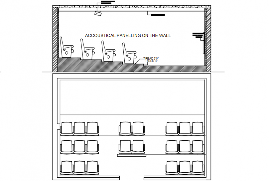 ACOUSTICAL PEELING WALL SECTION AND PLAN DETAILS OF THEATER SCREEN DWG ...