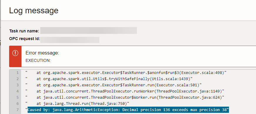 Fix “Decimal precision … exceeds max precision …” error in OCI Data ...