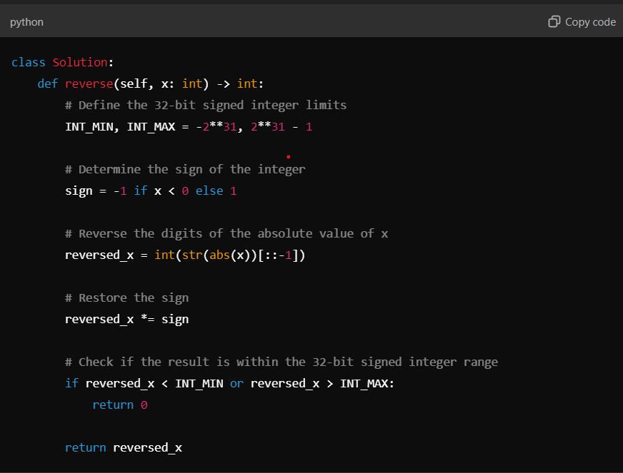 Thursday Code. Question1 :- Given a signed 32-bit… | by Bindhushreeb | Nov, 2024 | Medium