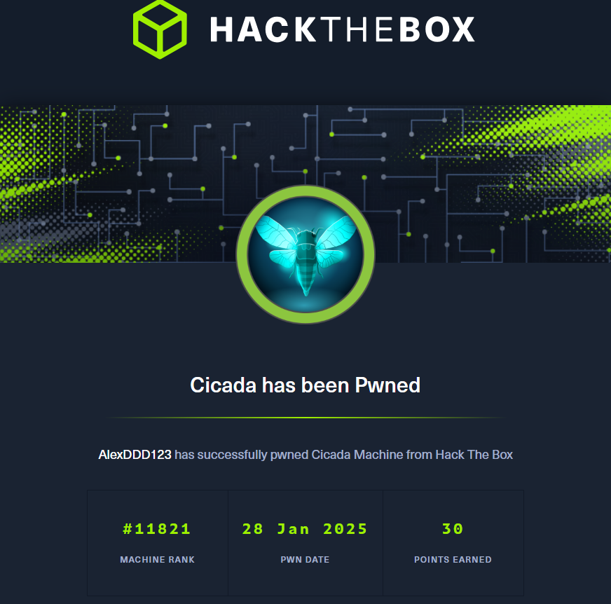 Cicada HTB writeup. Today I’m going to show one way to pawn… | by Alex Alexander | Feb, 2025 ...