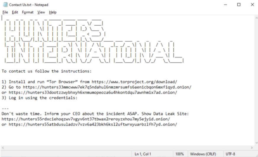 Threat Report: HUNTERS INTERNATIONAL Ransomware Group | by Wes | Medium