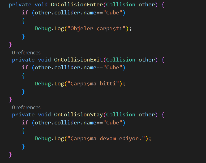 Unity- OnCollision & OnTrigger Fonksiyonları | by Ümit Aslan | Medium