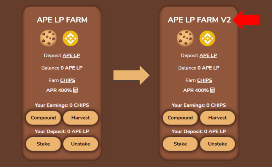 Cookie APE LP Farm V1 → V2 🏗️. Good evening everyone! Cookie Finance ...