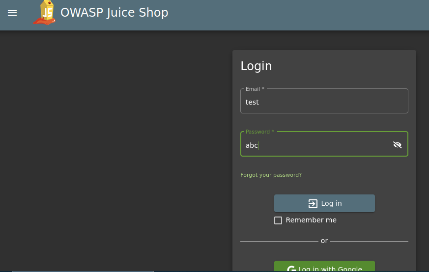 SQL Injection attack to gain access to the admin account in OWASP Juice ...