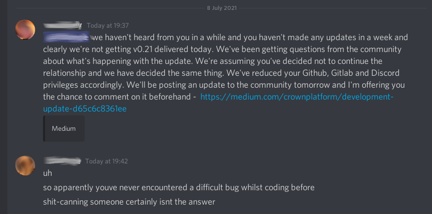 Crown development update July 2021 | by walkjivefly | Crown Platform ...