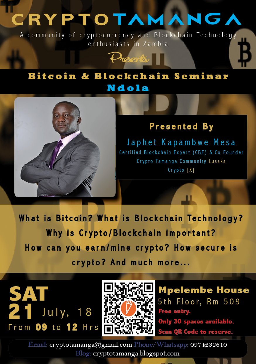 Free Event: Bitcoin & Blockchain Seminar — Ndola, Zambia. | by Japhet Mesa | Medium