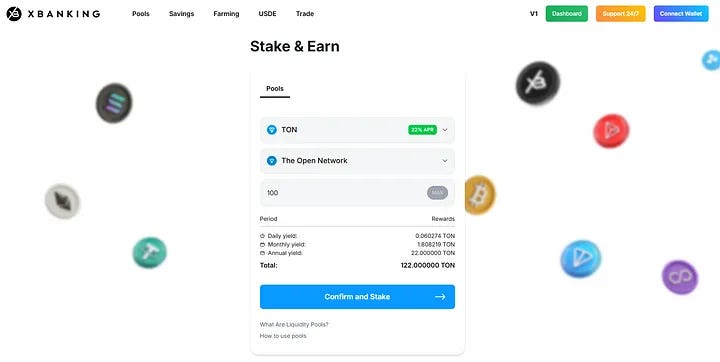 Стейкинг Toncoin (TON) с доходностью 22% APR на платформе XBANKING — Teletype