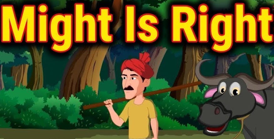 MIGHT IS RIGHT. The topic highlights a very poignant… | by Ratemate ...