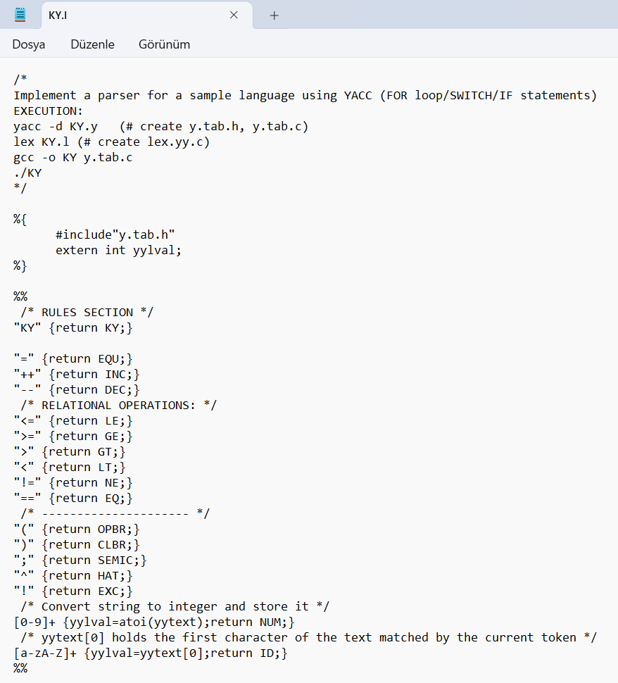 Compiler Design Project , Flex, Lexical Analyzer, Bison, Parser. The first step of the compiler ...