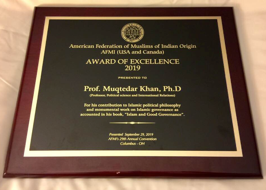 Islam and Good Governance Wins Award | by Muqtedar Khan | Medium