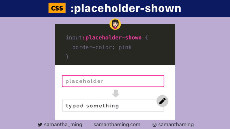 CSS :placeholder-shown. Use this pseudo-class to style an input… | by Samantha Ming | The ...