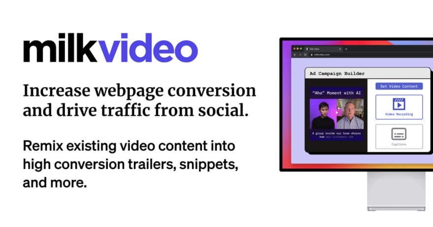 Milk Video | Made with Next JS. Create lead generating video content ...