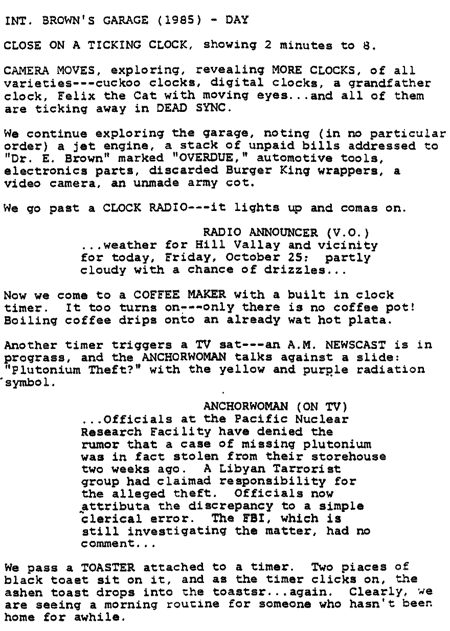 Page One: ‘Back to the Future’ (1985) | by Scott Myers | Go Into The Story