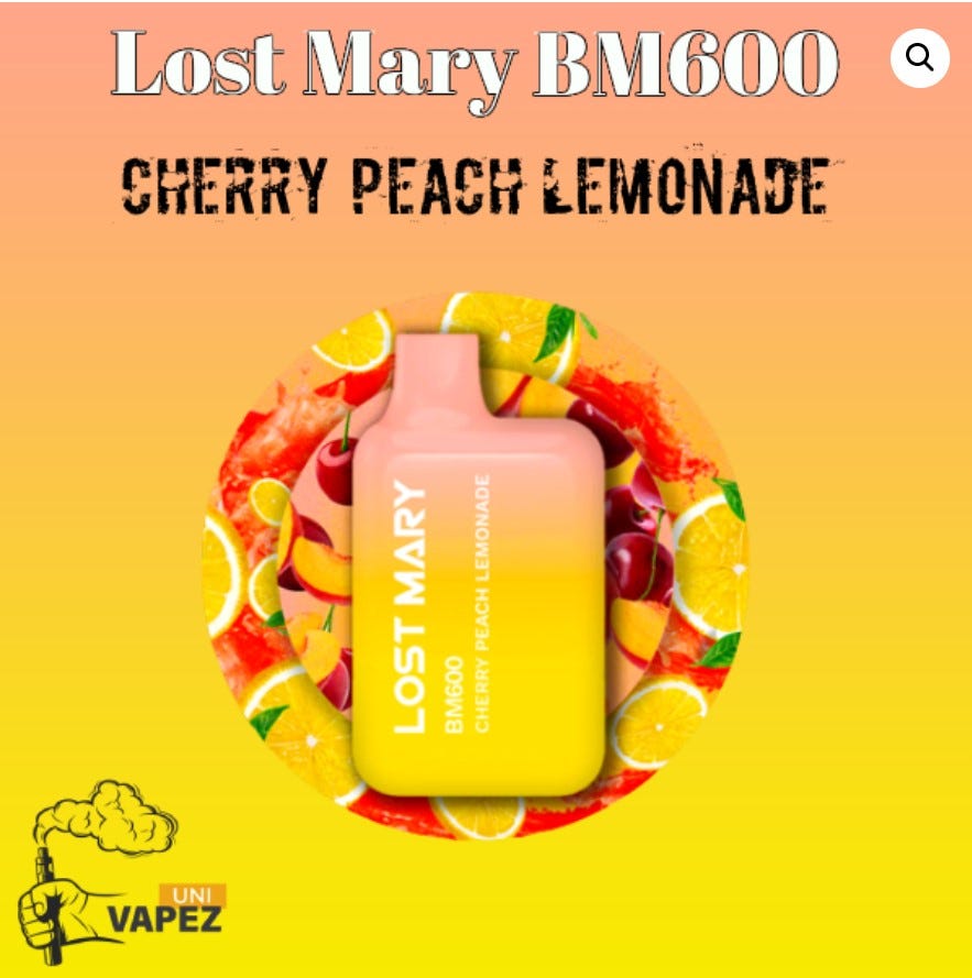 Cherry Peach Lemonade Lost Mary BM600 Disposable Vape 2% Nicotine - Mr Wesley - Medium