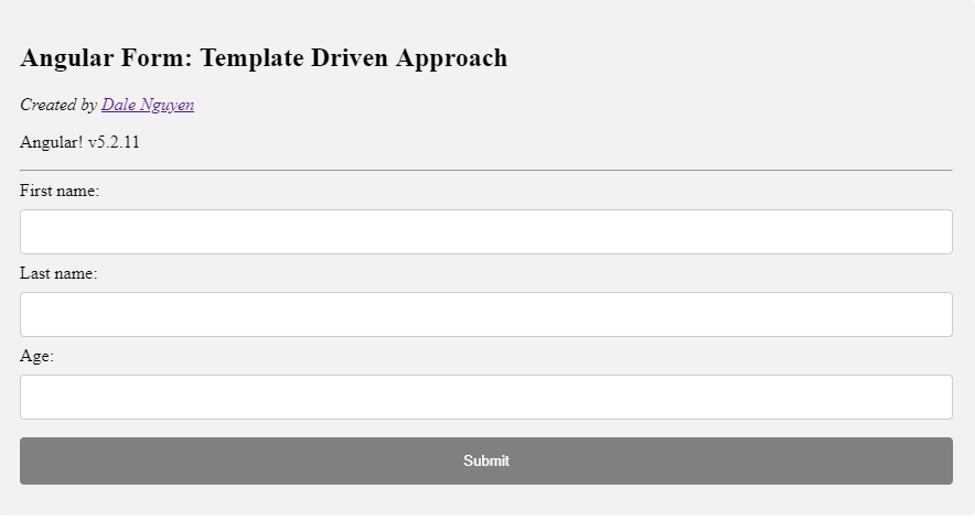 Working with Angular 2+ Form: Template Driven Approach | by Dale Nguyen | ITNEXT