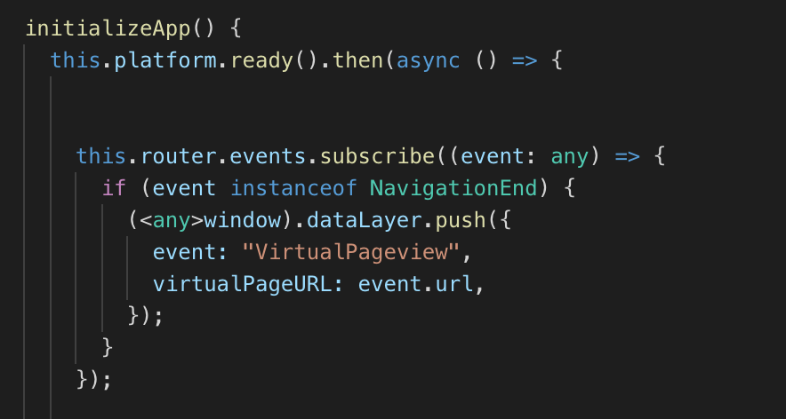 Ionic 5 - pageview tracking without Tag Manager script | Medium