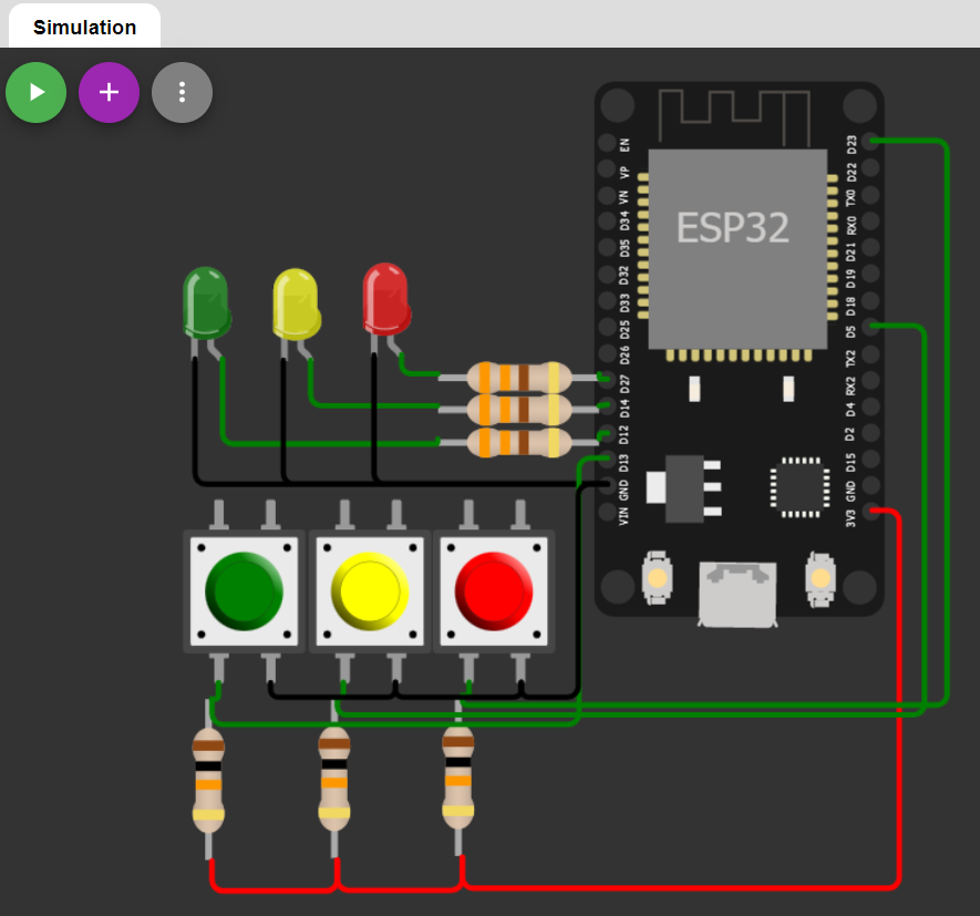 สอน Wokwi บทที่ 3 ESP32 สั่งเปิด-ปิด LED ด้วย PUSH SWITCH | by Narin ...