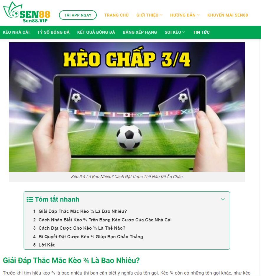 keo 3 4 la gi va cach soi keo 3 4 chinh xac nhat medium | by Sen88vip | Medium