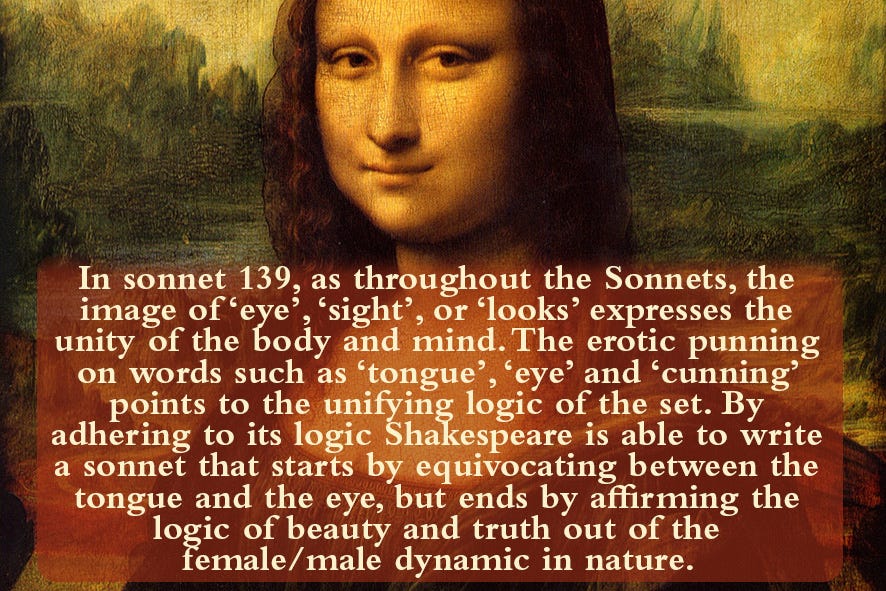 In sonnet 139 the Poet continues the examination, of the logical ...