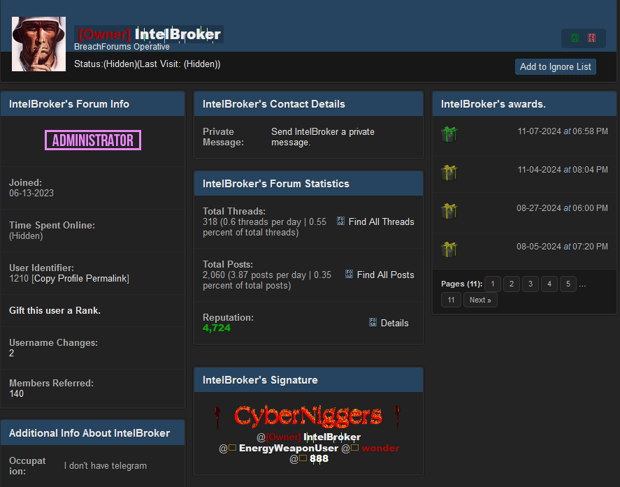 IntelBroker: A closer look into a Prolific Cybercrime Threat Actor | by Sigmund Brandstaetter ...