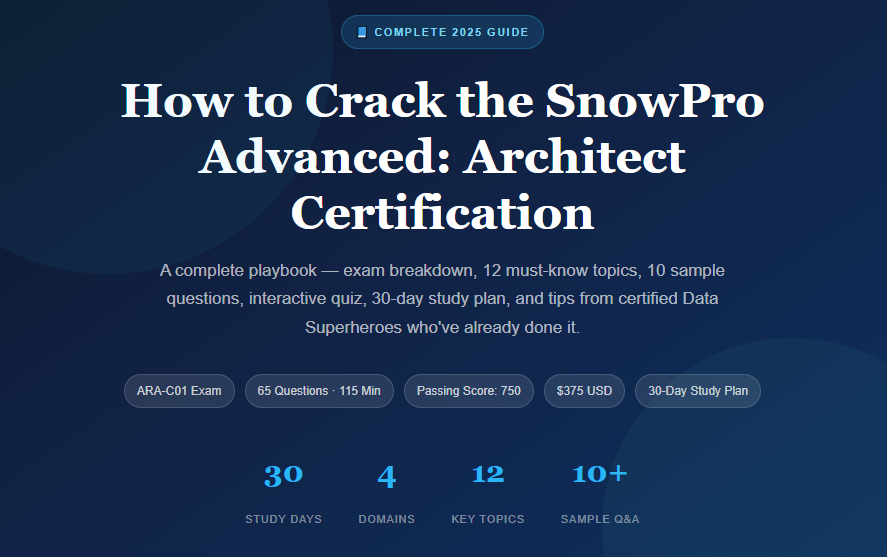 How to Crack the SnowPro Advanced: Architect Certification | by ...