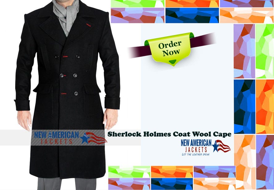 Sherlock Holmes Coat Wool Cape. https://www.newamericanjackets.com ...