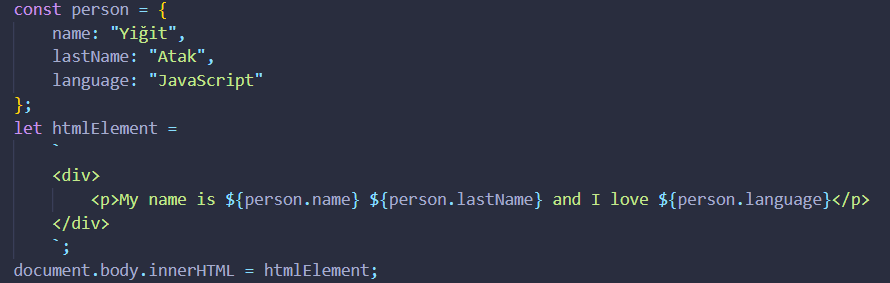 Template Literals in JavaScript ES6 | by Yiğit Atak | Medium
