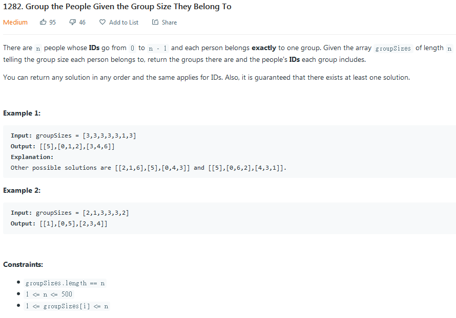 1282. Group the People Given the Group Size They Belong To | by WeiShen | Medium