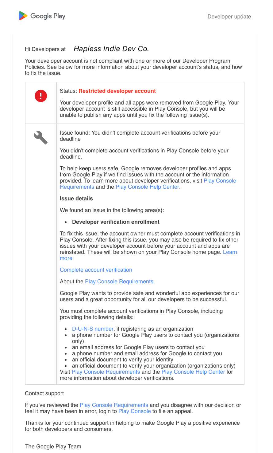Purged from Google Play. Chasing away indie devs, one at a time | by NTTP | Dec, 2024 | Medium