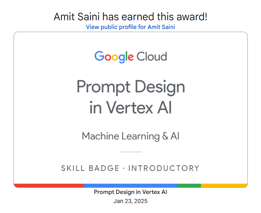 🚀 My Journey into Prompt Engineering with Vertex AI — A Google Cloud Skill Badge Achievement ...