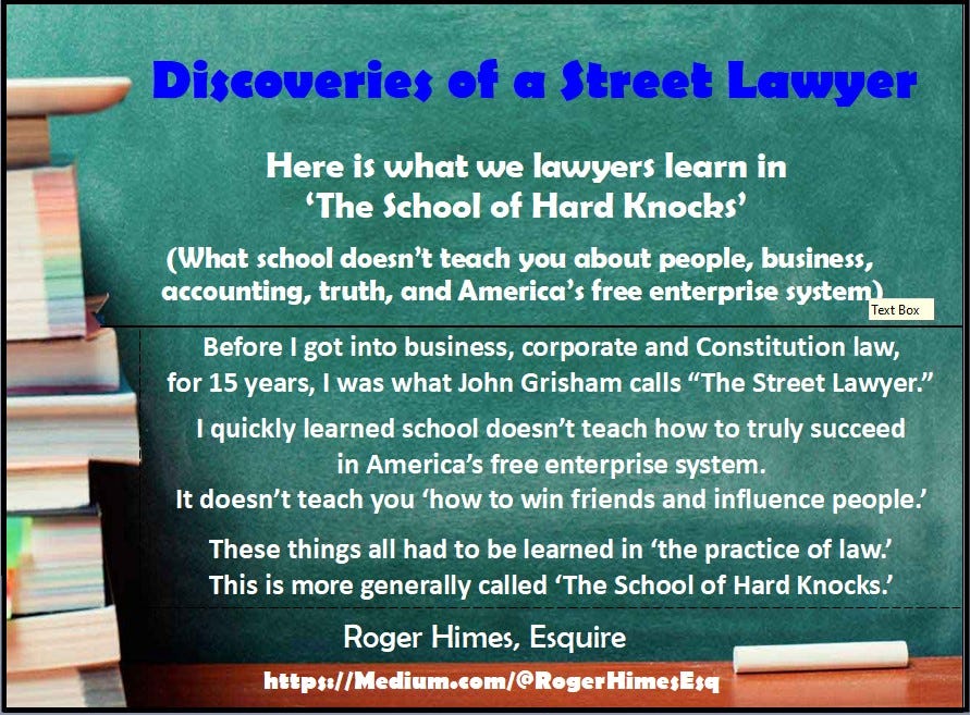 A Street Lawyer’s Street Smarts #2 | by Roger Himes Esquire ...