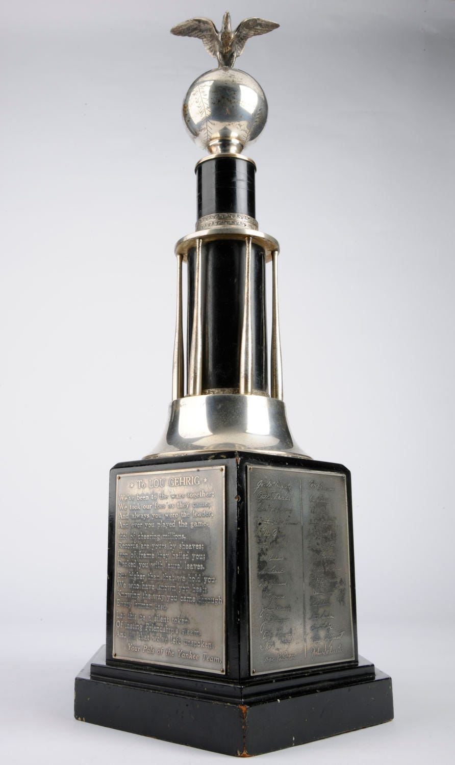 Lou Gehrig’s Trophy. Baseball in 25 Objects: Third in this… | by John ...