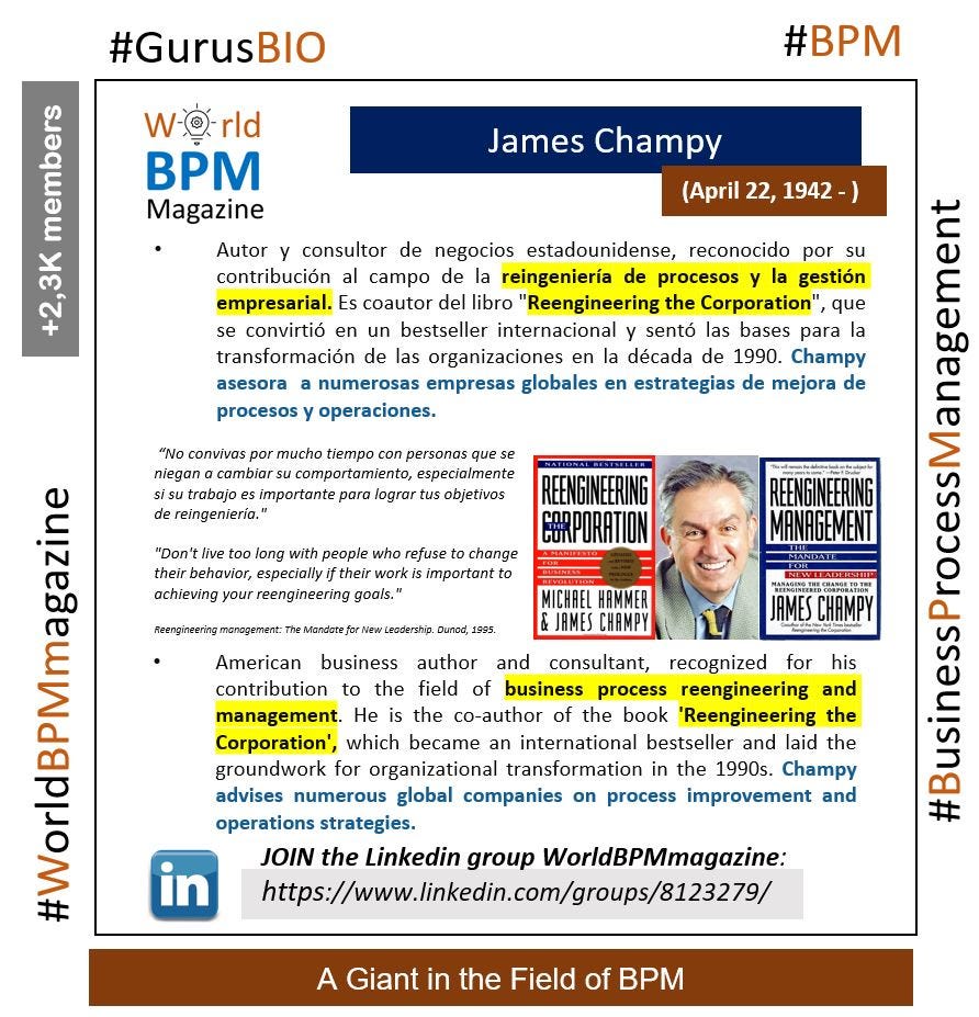 #GuruBIO: James Champy recognized for his contribution to the field of ...