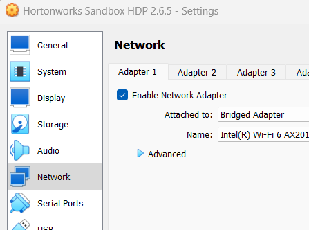 Hortonworks Sandbox Virtualbox