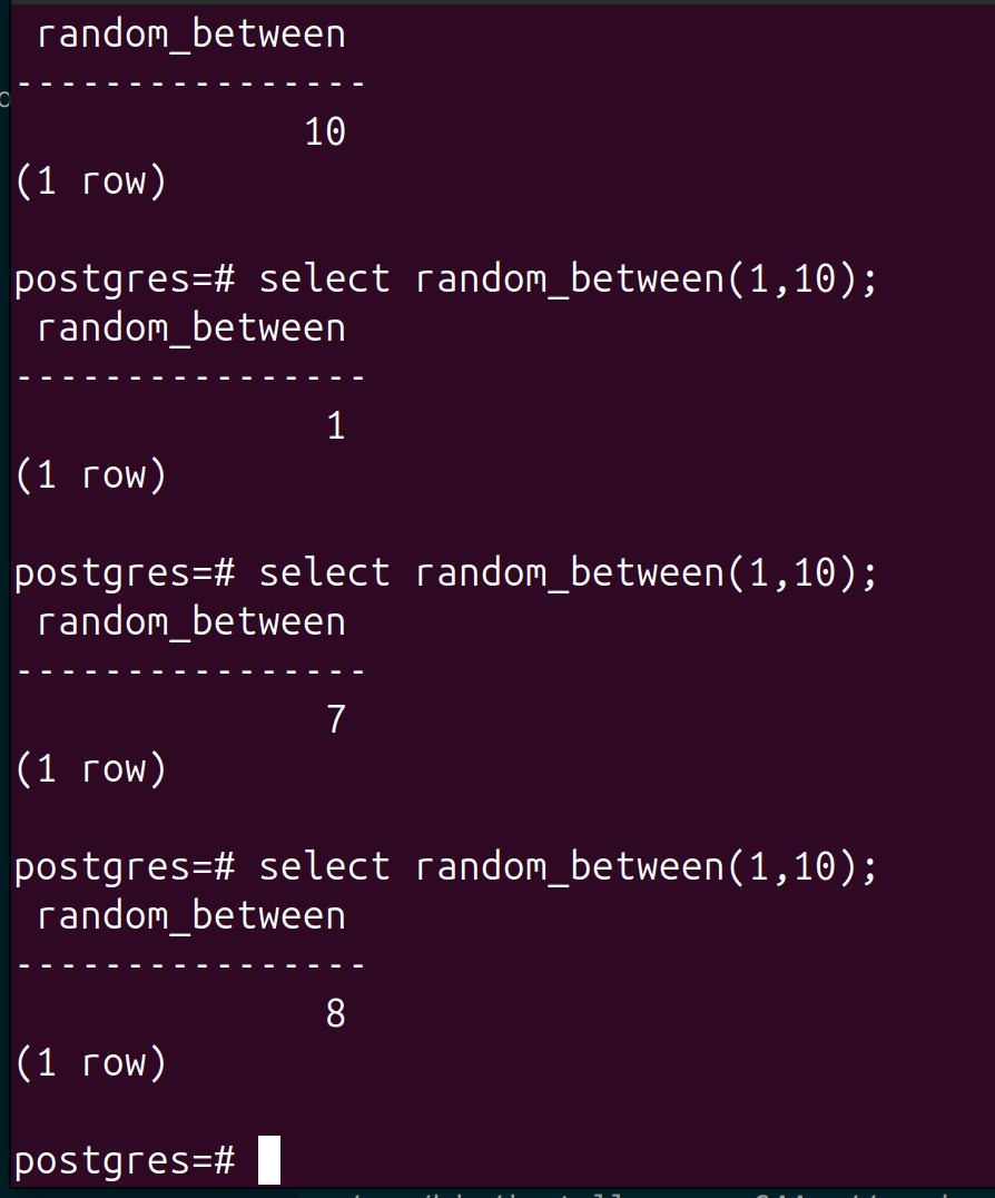 A PostgreSQL C Extension for Generating Random Integers Between ...