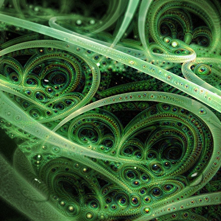 Luscious verdigris deep dream fractal vines | by Jaya Prime | Medium