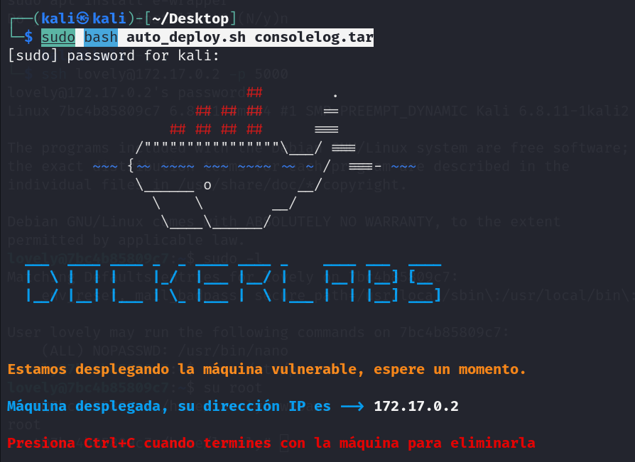 Consolelog Docker Labs. Desplegamos la maquina con el siguiente… | by sebastian | Oct, 2024 | Medium