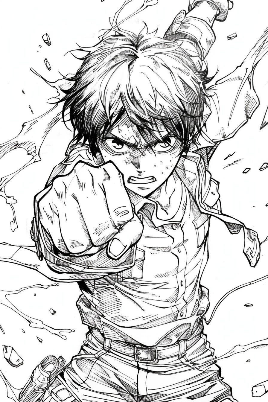Explore the World of Eren Jaeger Through These Engaging Coloring Pages ...