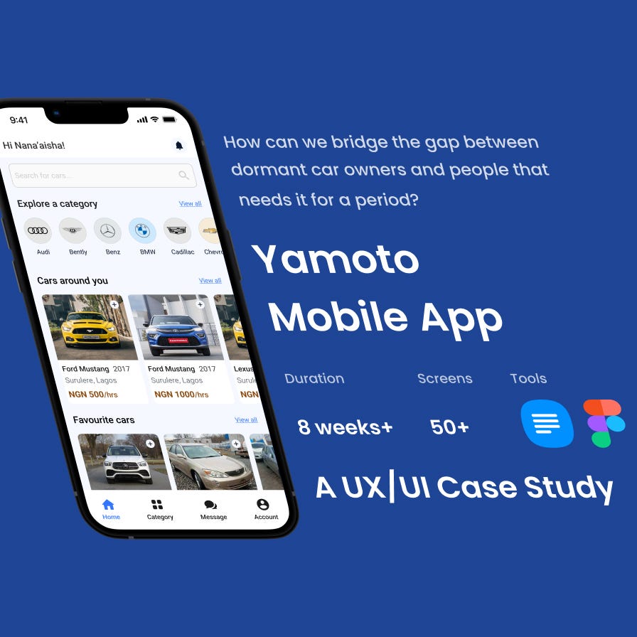 Yamoto Mobile App. A case study of a car hiring app. | by Adepoju Samuel | Medium
