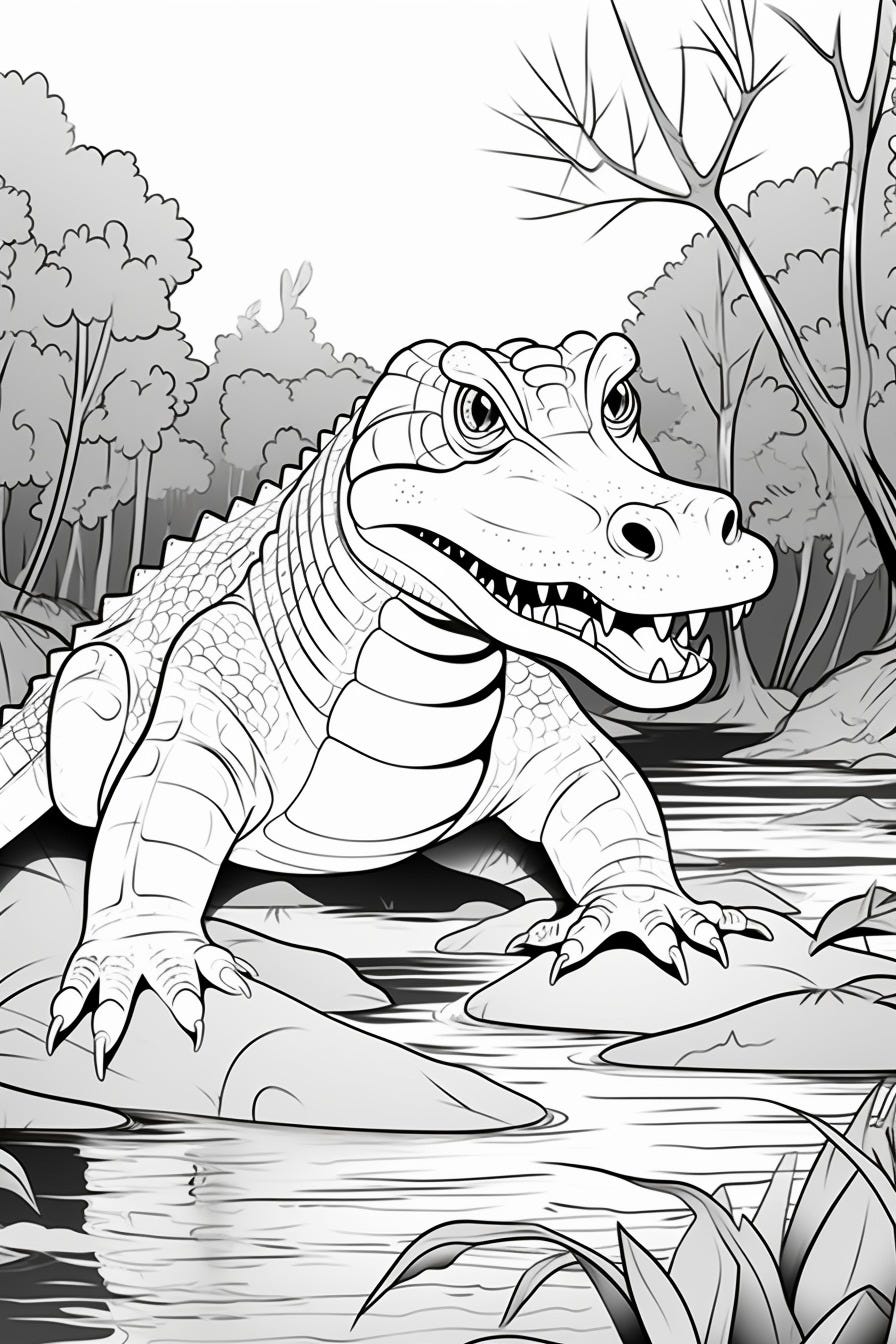 Free Printable Crocodile Coloring Pages For Kids - Storiespub - Medium