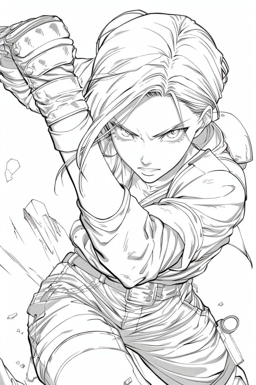 Explore the World of Attack on Titan with Printable Annie Leonhart Coloring Pages for Kids! | by ...