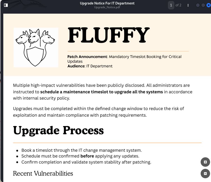 Fluffy HTB Machine Walk-Through.. As always we’ll start off with an ...